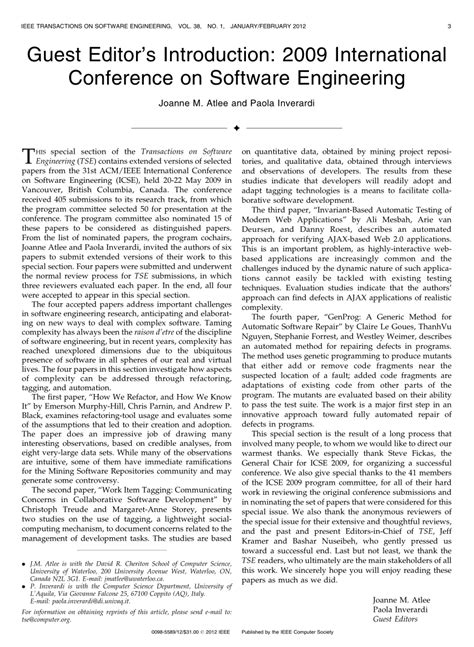 pdf guest editor s introduction international conference on software engineering