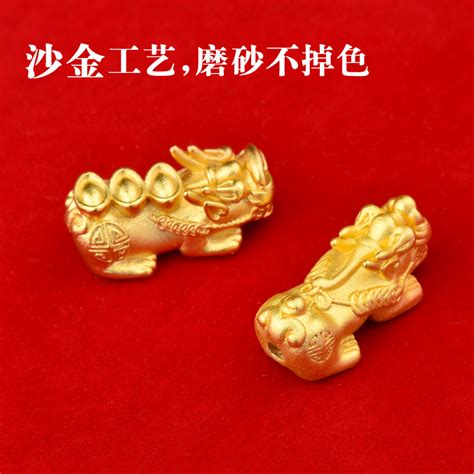 越南沙金貔貅黄铜镀金保色久不掉色手链手串隔珠饰品DIY配件 虎窝淘