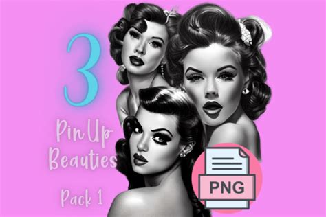 Pin Up Girls Pack 4 Graphic By Grey Cat · Creative Fabrica