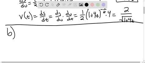 solved the position of a particle moving along a coordinate line is s sqrt{1} 4 t with s in