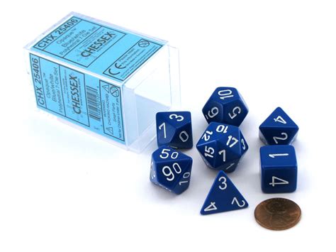 Games And Accessories 58in Set Of 7 Chessex Snow Blue Vortex Dice With Black Numbers 16mm Toys