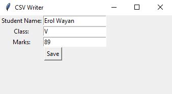 Python Tkinter CSV Data Entry And Writer