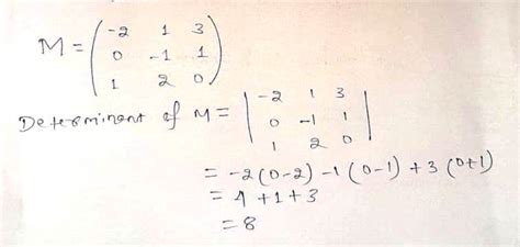 to determine the determinant of a given matrix using scilab