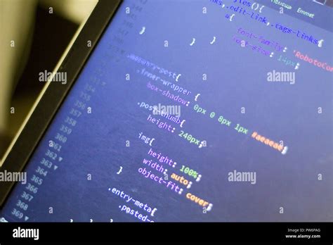 web development code css less styles preprocessor script lines abstract screen of web