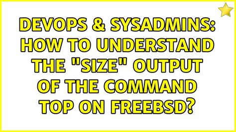 DevOps SysAdmins How To Understand The SIZE Output Of The Command
