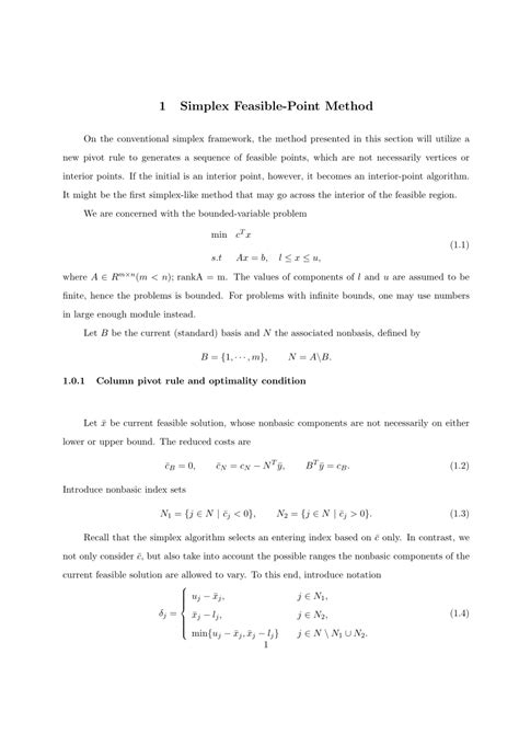 pdf simplex feasible point method