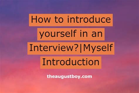 how to introduce yourself in an interview myself introduction learn with fun