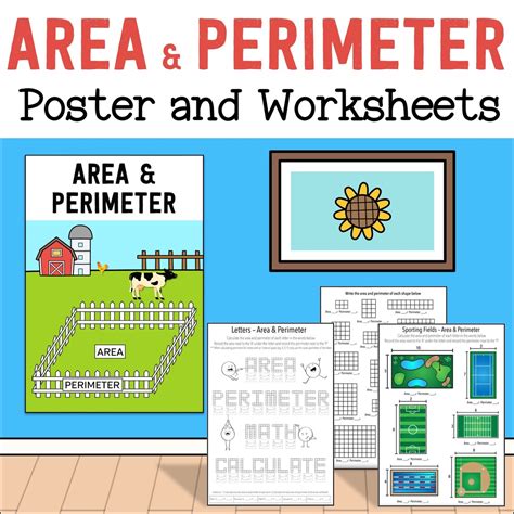 Area And Perimeter Math Poster And Worksheets Educational Etsy