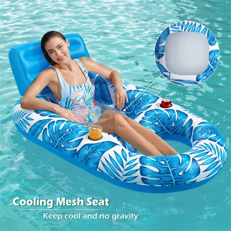 Inflatable Swimming Pool Float Chair Lounger Portable Multi Functional Pool Water Floating Bed