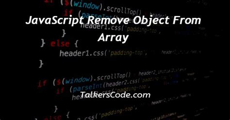 javascript remove object from array