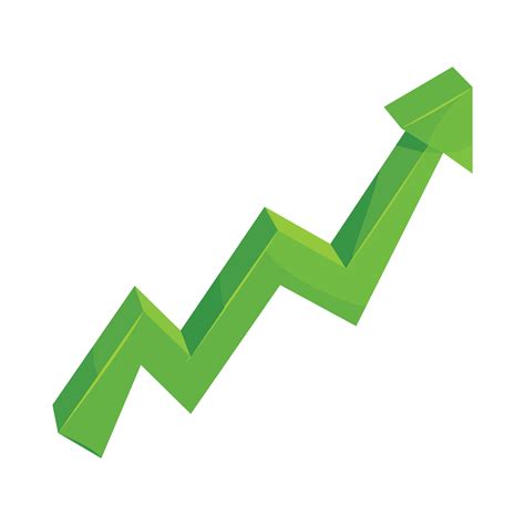 Green Growth Arrow Chart Icon Cartoon Style 14411486 Vector Art At