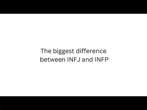 The Biggest Difference Between And INFJ And INFP YouTube