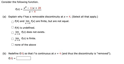 solved explain why the function is discontinuous at the