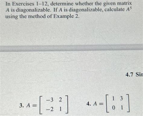 in exercises 1 12 determine whether the given matrix