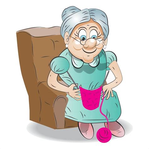 personaje de dibujos animados e ilustración de la abuela 2831488 Vector