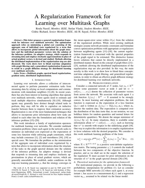 pdf a regularization framework for learning over multitask graphs