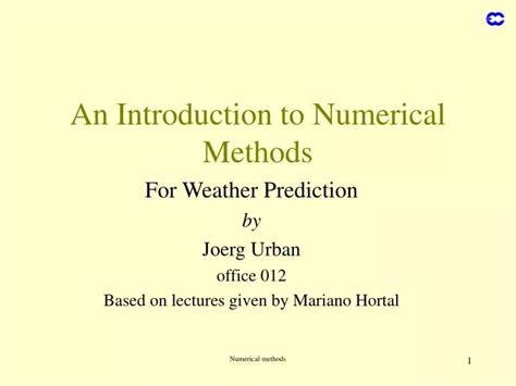 PPT An Introduction To Numerical Methods PowerPoint Presentation