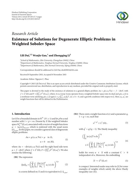 pdf existence of solutions for degenerate elliptic problems in weighted sobolev space