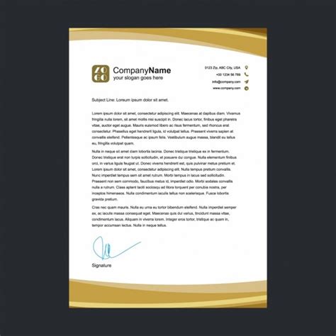 Formal Business Letter Template With Letterhead And Signature