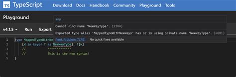 Key Remapping Not Working In Typescript Playground For TS Version 4 1 5