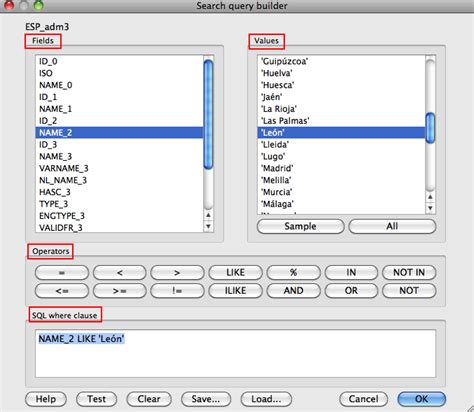 QGIS Workshop Query Builder