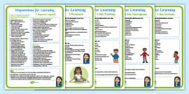 EYLF Dispositions For Learning A4 Display Poster Twinkl