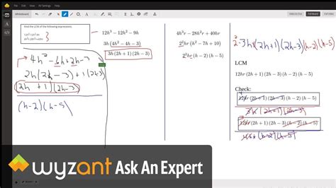 find the lcm of two trinomial expressions by first finding prime factorization of each youtube