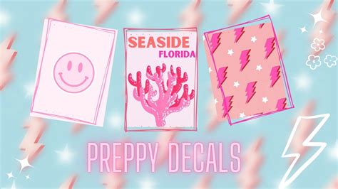 Preppy Decals For Bloxburg Roblox Royale High Siimplykiwibloxburgrobloxdecals Youtube