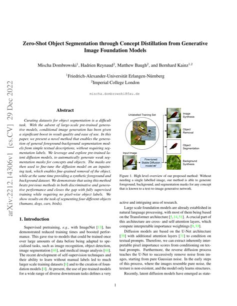 pdf zero shot object segmentation through concept distillation from generative image