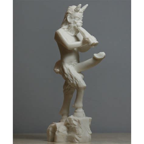 PAN Greek Nude God Of Nature Faunus Phallus Penis Cast Alabaster Statue