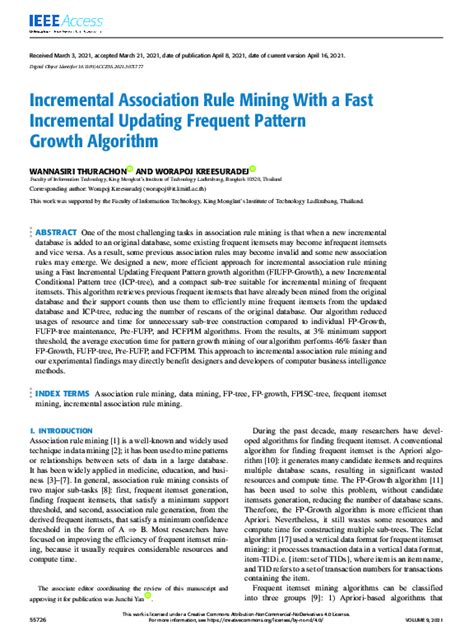 pdf incremental association rule mining with a fast incremental updating frequent pattern