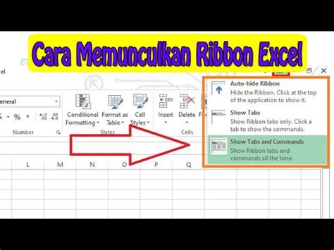 Cara Memunculkan Ribbon Pada Excel Dengan Ribbon Display Options YouTube