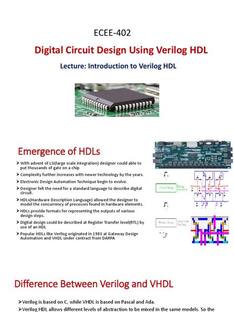 lecture 1 3 introduction to verilog hdl pdf hardware description language vhdl