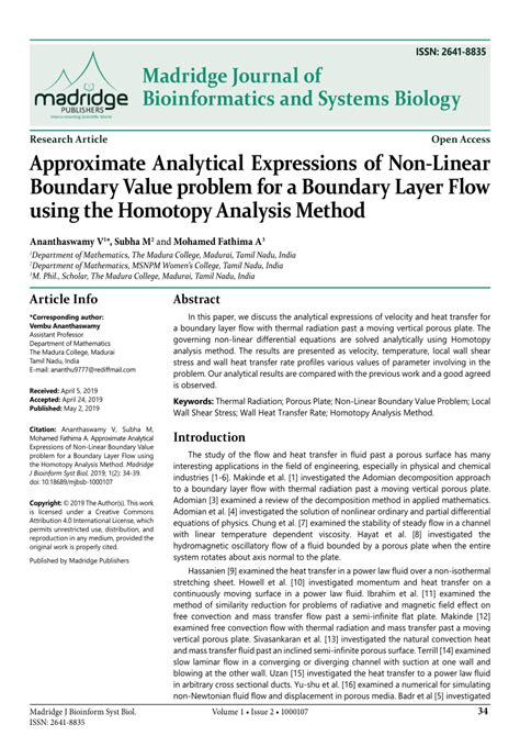 pdf approximate analytical expressions of non linear boundary value problem for a boundary