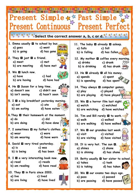 Correct The Verb Tense Worksheet