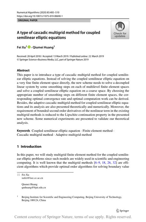 a type of cascadic multigrid method for coupled semilinear elliptic equations request pdf