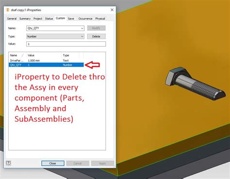 solved ilogic delete iproperty on assembly subassembly and part autodesk community