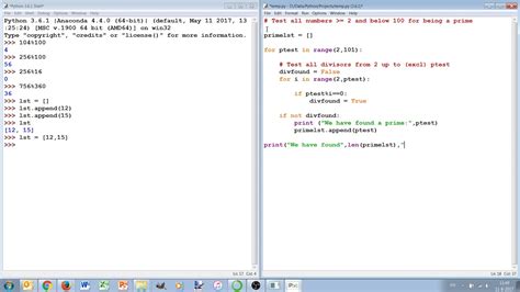 6 playing with loops modulo operator and appending lists prime generator ae1205 python