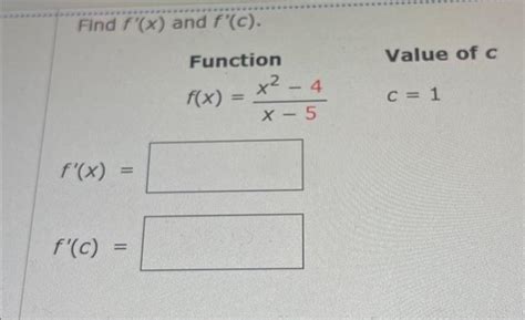 solved find f x and f c function f x f x f c