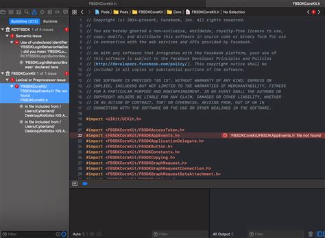 fatal error fbsdkcorekit fbsdkappevents h file not found · issue 636 · facebookarchive react