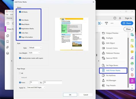how to add crop marks in pdf with adobe acrobat updf
