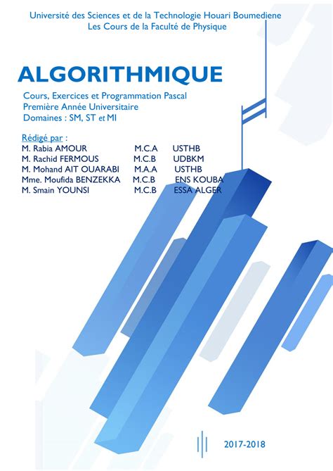 algorithme et programmation cours pdf