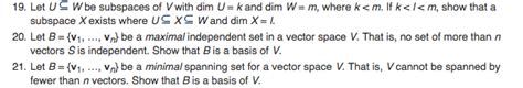 solved let u w be subspaces of v with dim u k and dim w