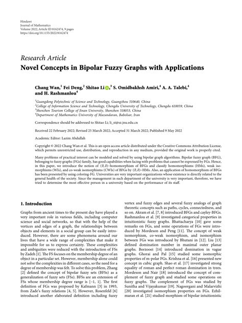 pdf novel concepts in bipolar fuzzy graphs with applications