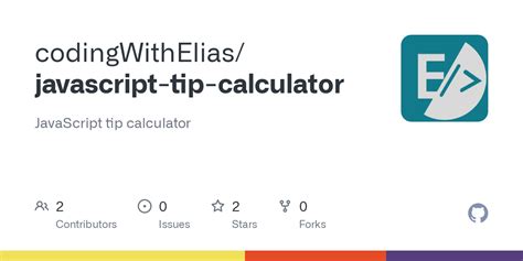 Github Codingwithelias Javascript Tip Calculator Javascript Tip