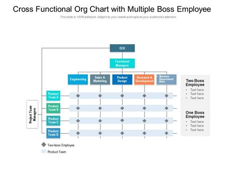 Cross Functional Org Chart With Multiple Boss Employee PowerPoint