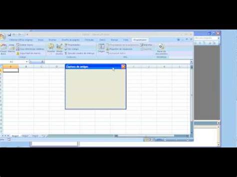 Tutorial VBA Generar Un Userform Formulario En Ms Excel 2007 YouTube