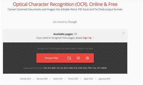 steps of conversion and extraction with convertio ocr