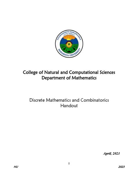discrete maths and combinatory handout pdf set mathematics combinatorics