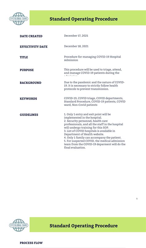 Free Blank Sop Template Pdf Word Doc Excel Apple Mac Pages Gambaran